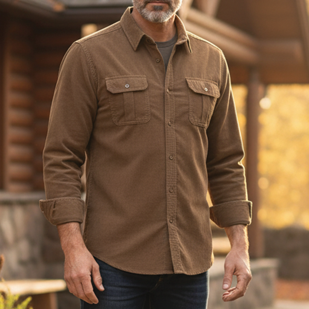 Casual Long Sleeve Button-Up Shirt with Chest Pockets and Classic ...
