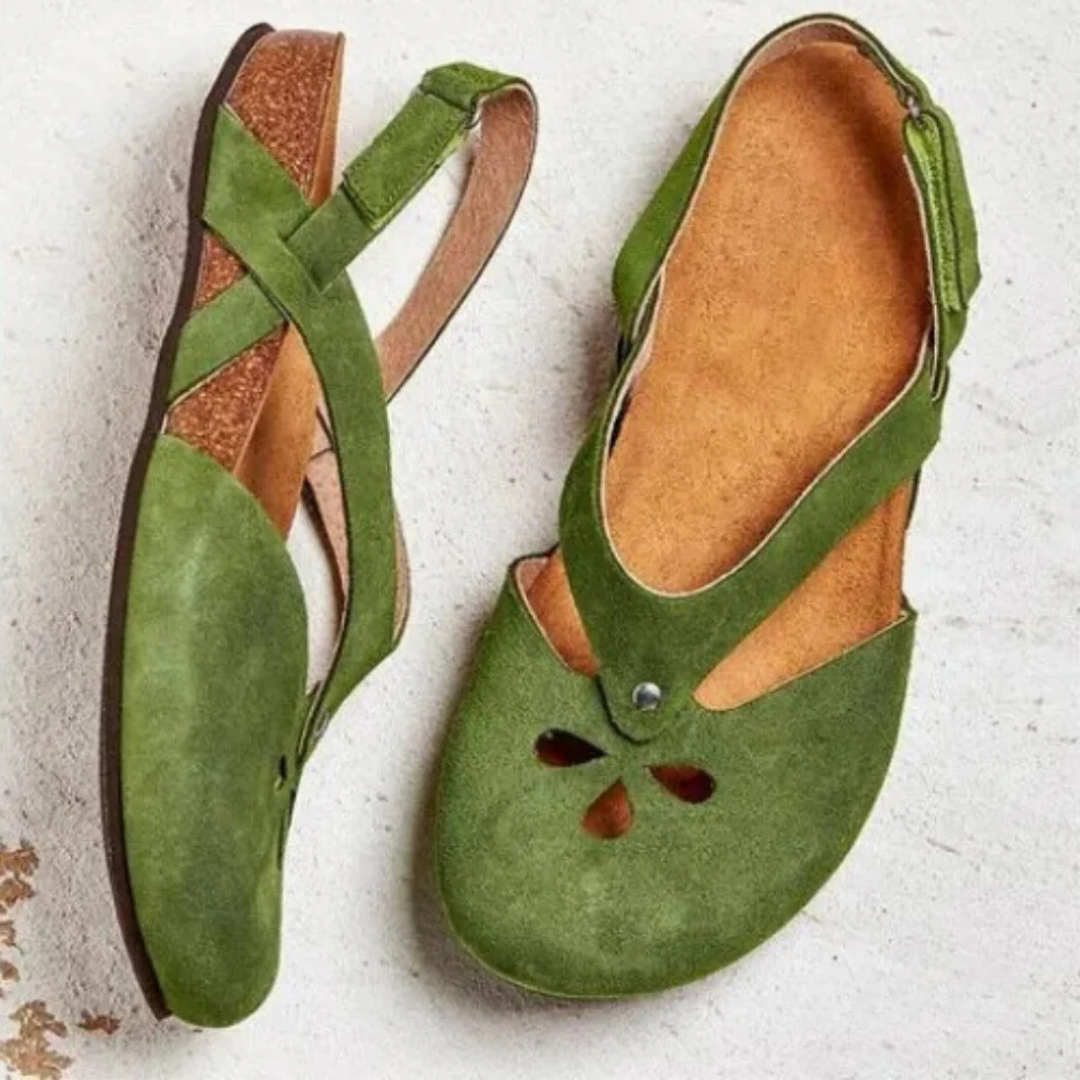 Women's Closed-Toe Slingback Sandals with Cross-Strap Upper and Matte ...