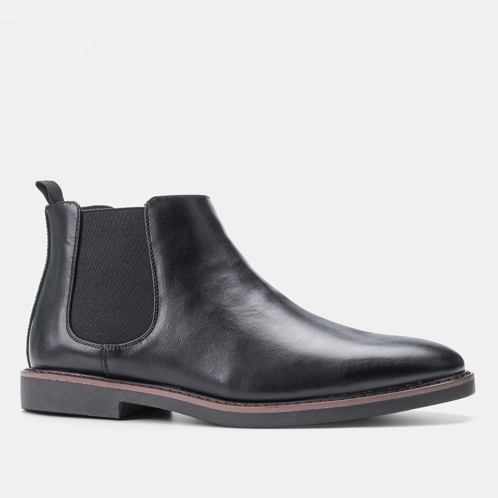 Leather Chelsea Boots for Men, Slip-On Design, Elastic Side Panels ...